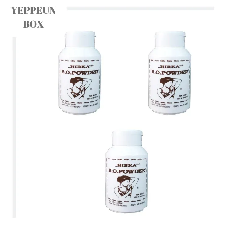 3PCS Hibka B.O Powder Bottle Deodorant 70g Menghilangkan Bau ...