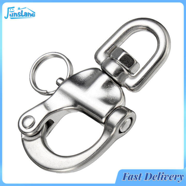 FunsLane Stainless Steel Quick Release Swivel Shackle Bail Rigging Snap ...