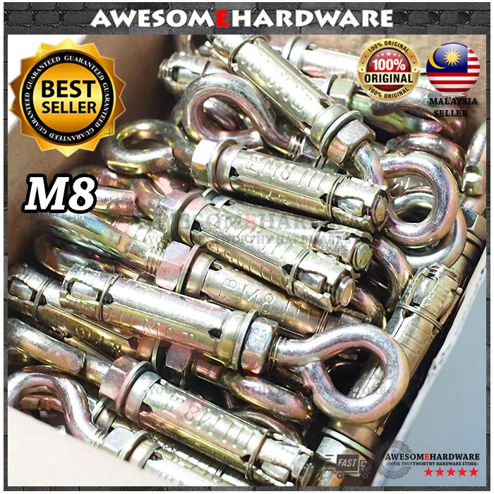 M8 WALLPLUG RAWPLUG WITH EYEBOLT HOOK | Lazada