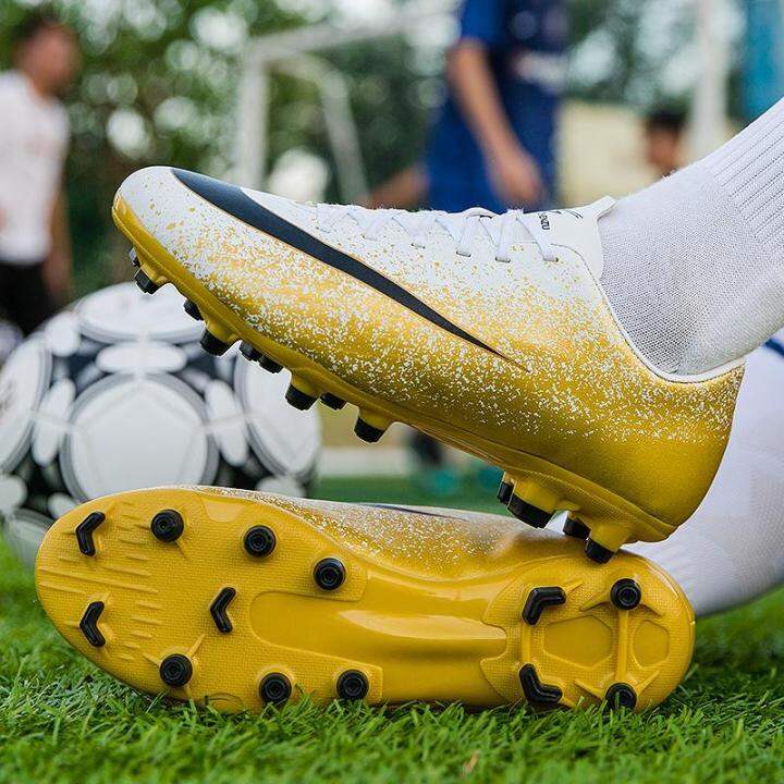 32-44ผู้ชายผู้หญิงรองเท้าฟุตบอลเด็กรองเท้าฟุตบอลมีปุ่มรองเท้ารองเท้าฟุตบอล Spikes ยาว TF Spikes ...