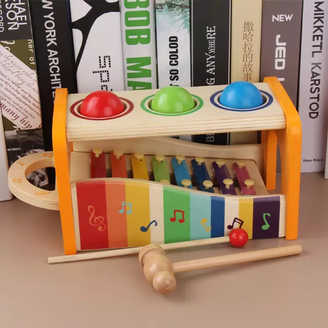 Hape Pound and Tap Wooden Slide-out Xylophone Box | Lazada PH