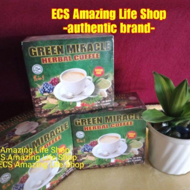 1 BOX GREEN MIRACLE HERBAL COFFEE 10 SACHET AUTHENTIC | Lazada PH
