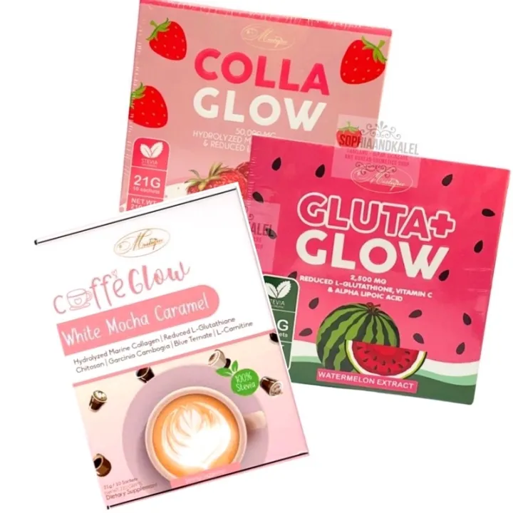 Mistique Colla Glow Collagen Drink Gluta Glow Caffe Glow Drink (10 ...