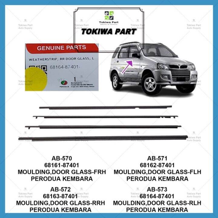 ORIGINAL PERODUA KEMBARA GLASS DOOR MOULDING SEAL RUBBER OUTER STRIP ...