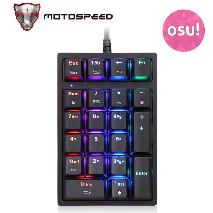MOTOSPEED K24 Keyboard Mechanical Numeric USB Wired 21Keys Numpad RGB ...
