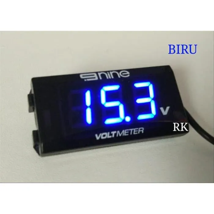 VOLTMETER DIGITAL SLIM OUTDOOR BIRU - ALAT UKUR TEGANGAN DC 12V - VOLTASE METER MOTOR DAN MOBIL ...