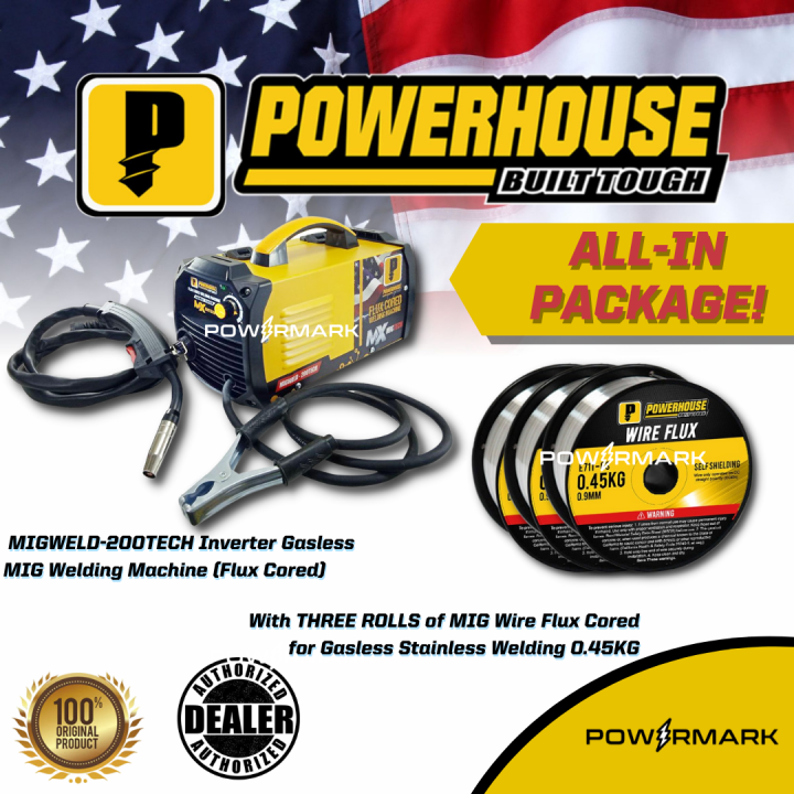 [BUNDLE] POWERHOUSE MIGWELD-200TECH Inverter Gasless MIG Welding ...
