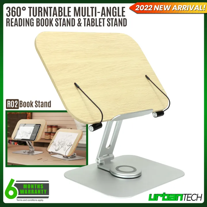360 Degree Turntable Reading Book Stand Holder Multi-Angle Aluminum ...