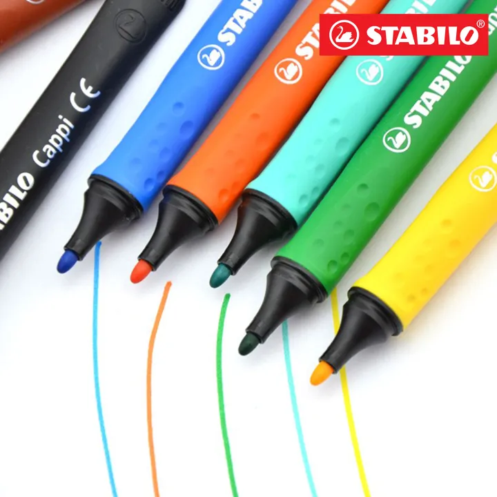 STABILO Cappi Fiber Tip Pen Colored Pen Set for Kids Drawing Art ...