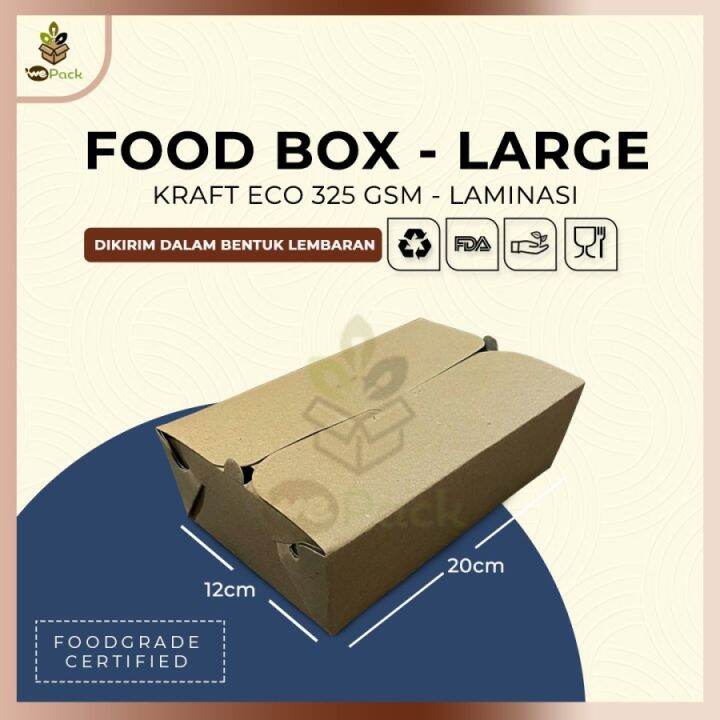 Box Pail Food Kotak Makanan Kertas Kraft Coklat Paper Rice Box Large ...