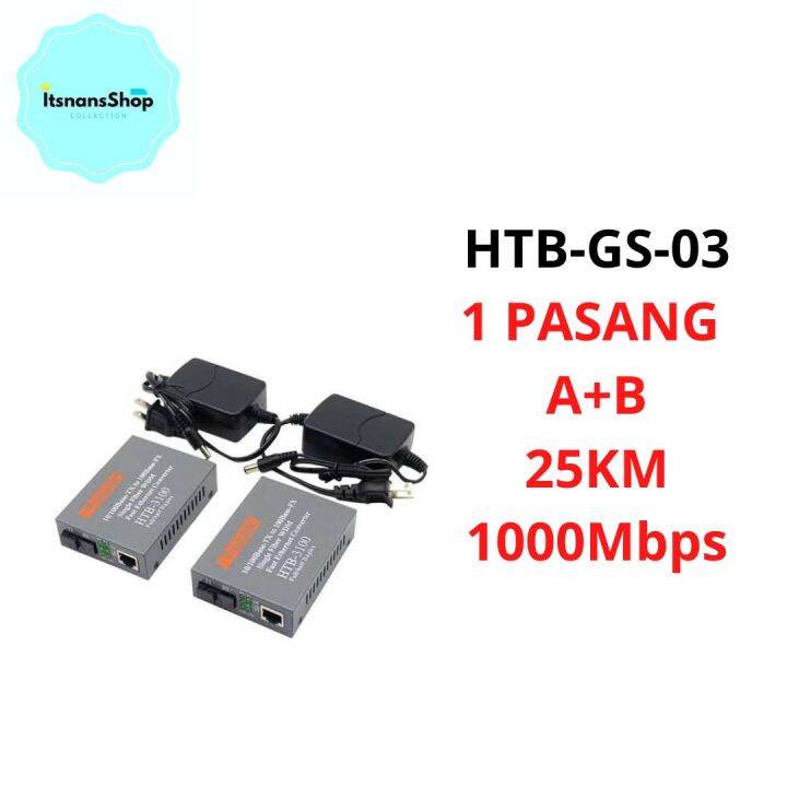 HTB GS-03 A+B Gigabit media converter gigabit RJ45 Fiber Optik | Lazada ...