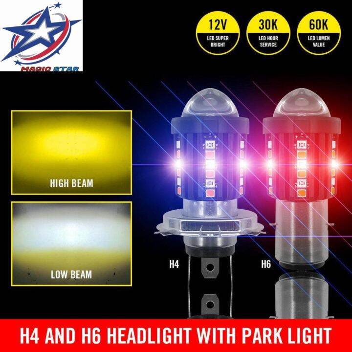 H4 & H6 headlight with park light halogen bulb universal firefly style ...