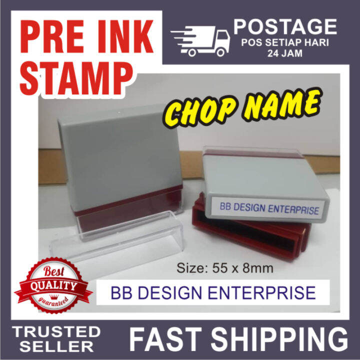 [Ready Stock] Pre-ink Stamp - Chop Name (1 line) chop nama | Lazada