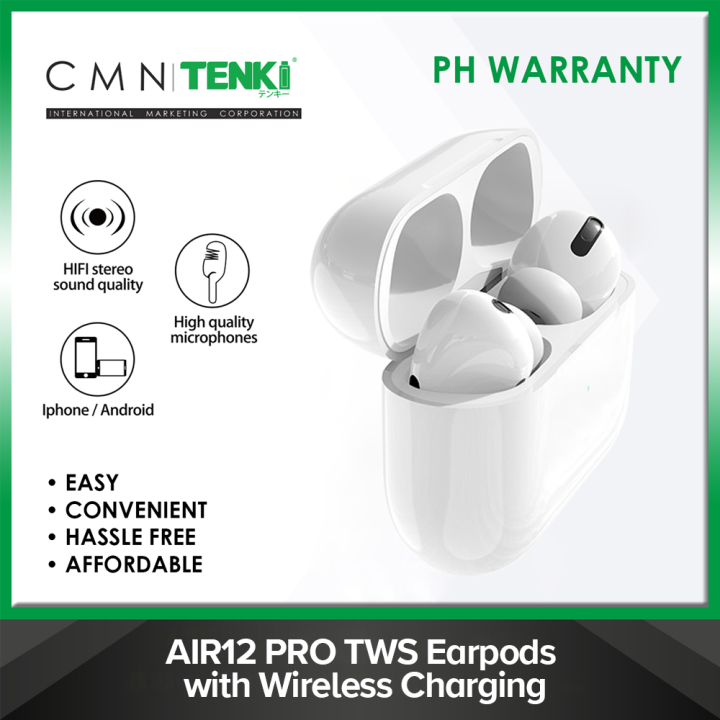 TWS EARBUDS with WIRELESS CHARGING TENKI AIR 12 PRO | Lazada PH