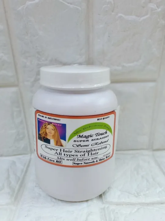 Magic touch hair Straightener Semi Rebond ( Hair Relaxer Cream ) 500mL ...