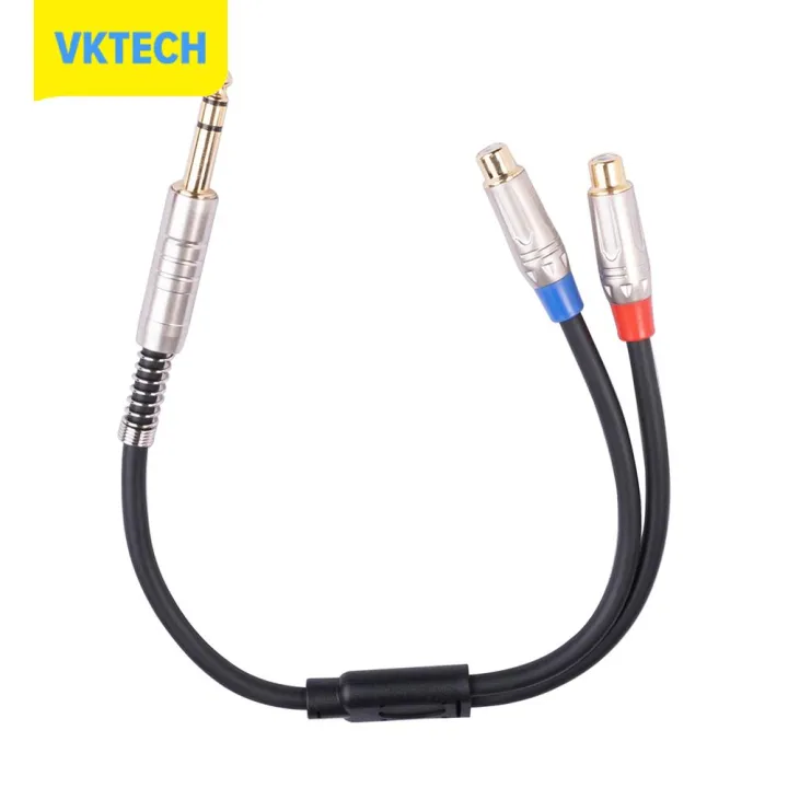 [Vktech] TRS Jack Male to Dual RCA Female Audio Cable 1 to 2 Y ...