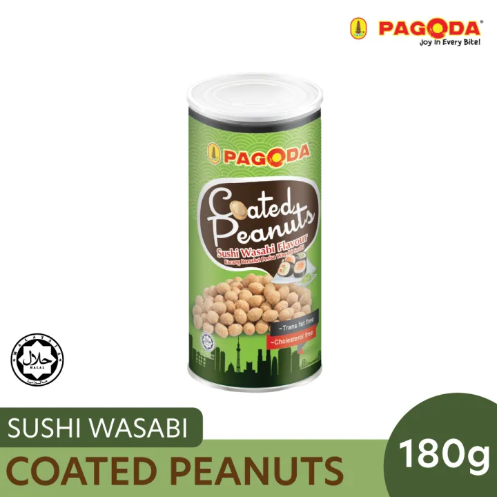 Pagoda Sushi Wasabi Coated Peanut 180g / Pagoda / Crunchy Nuts / Kacang ...