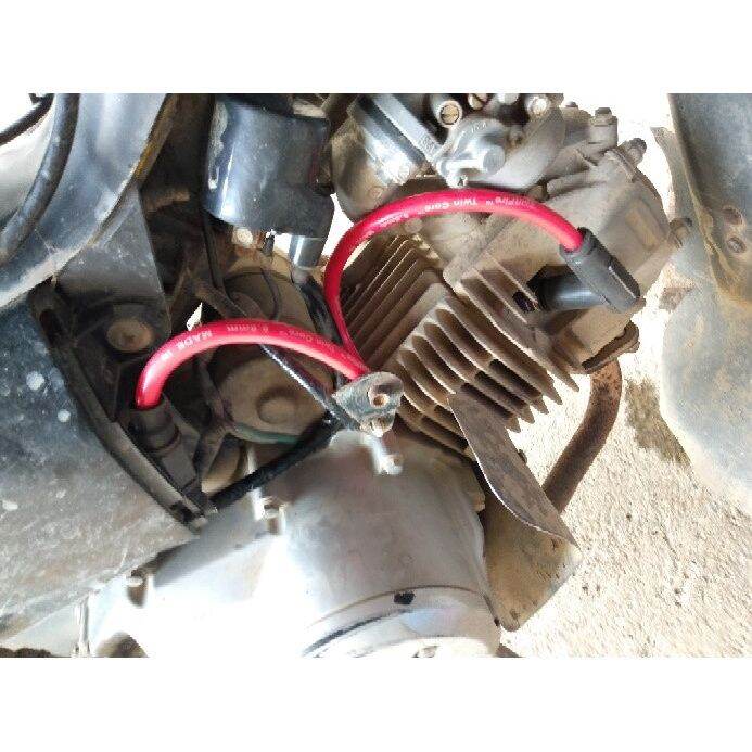 Universal Motorcycle Split Fire Twin Core Spark plug Cap wire set ...