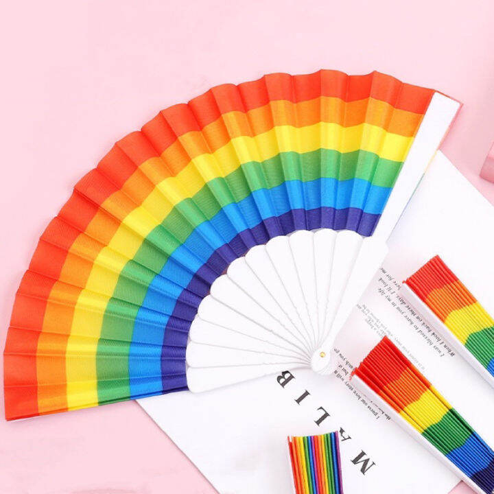 Original Belief Summer Big Plain Pamaypay Fan rainbow fan | Lazada PH