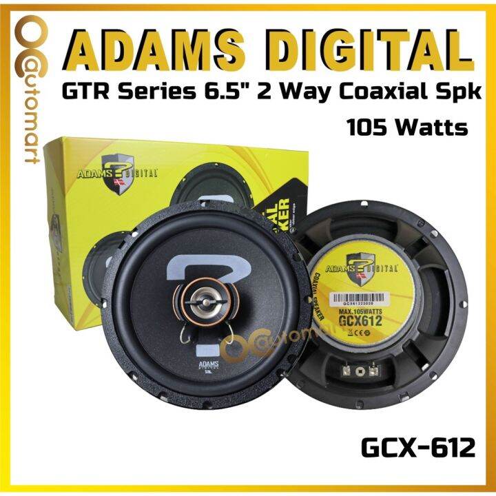 Adams Digital GCX 612 GTR Series 6.5 " Inch 2 Way Coaxial Speaker 105W.Max Perodua Proton Toyota ...