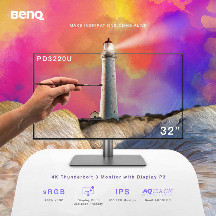 # BenQ PD3220U Thunderbolt 3 Monitor - 31.5", 4K UHD, IPS, 60Hz, 5ms ...