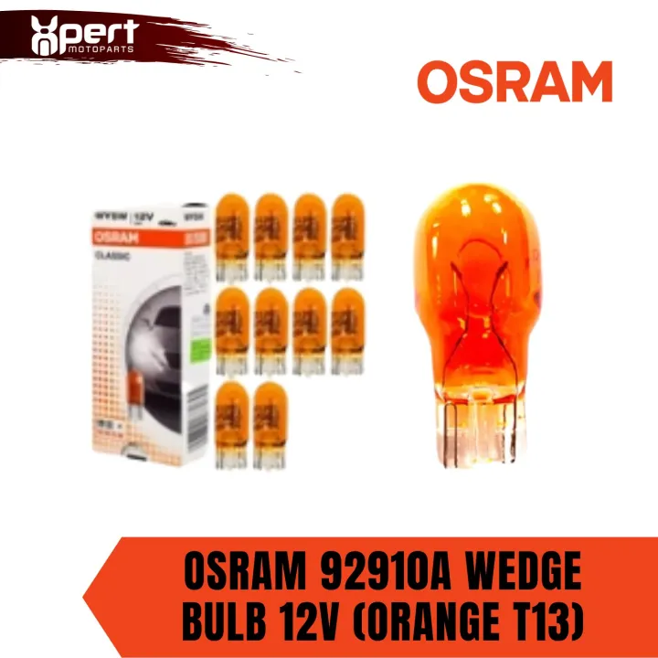 Original Osram Wedge/ Signal Bulb 12V (ORANGE T-13) | Lazada PH