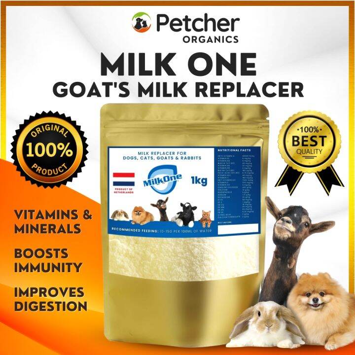 Milk One Goat's Milk Replacer 1kg Large Pouch with Added Vitamins for Dogs Cats Puppies Kittens ...