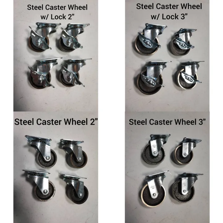 Steel Caster Wheel SKK 4 pcs. 4 pieces 2" and 3" available | Lazada PH