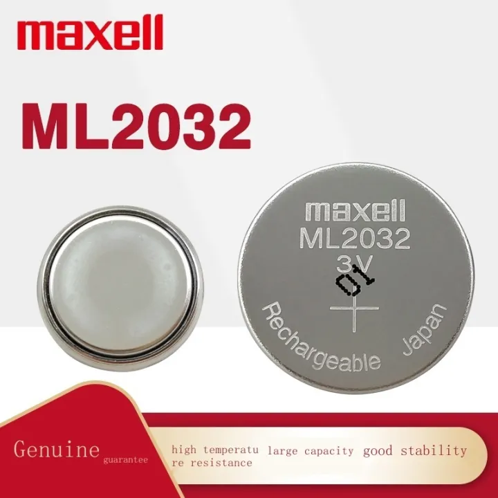 ใหม่1ชิ้น☂ Maxell Wansheng แบตเตอรี่ปุ่มแบบชาร์จไฟได้ ML2032เมนบอร์ด ...