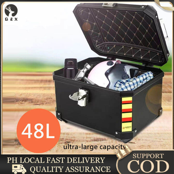 Motorcycle tail box 48L Top Box Tail Box With Plate Holder New Design ...