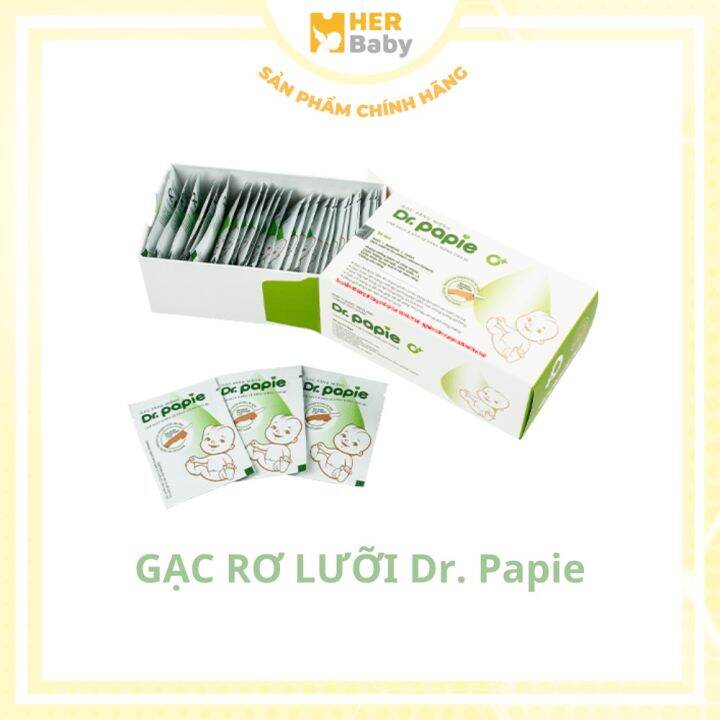 Gạc rơ lưỡi Dr. Papie vệ sinh răng miệng sạch lưỡi, nướu, răng hộp 30 ...