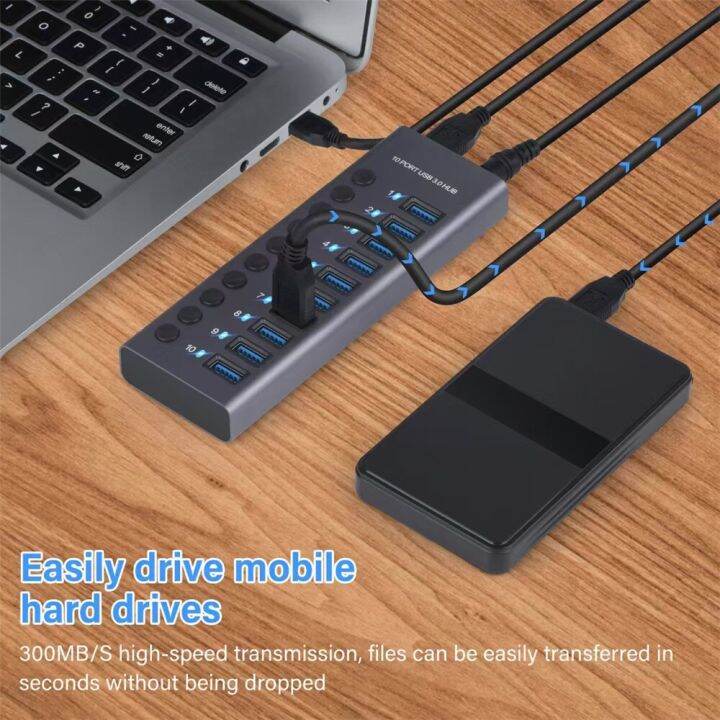 Extensor ฮับ USB 3 0 Extender Splitter USBC เปิดปิด USB3ซ็อกเก็ตหลาย ...