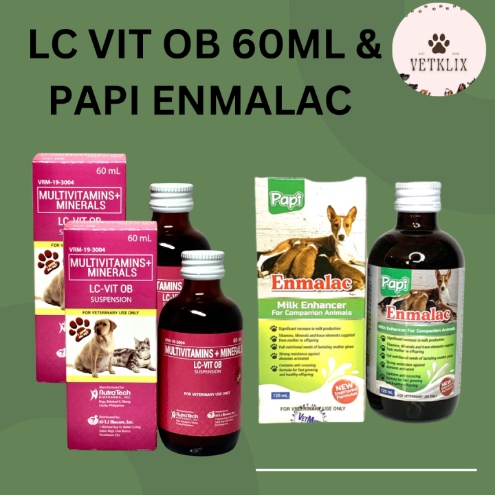 [VETKLIX] 2 LC VIT OB 60ML & 1 ENMALAC FOR DOGS AND CATS | Lazada PH