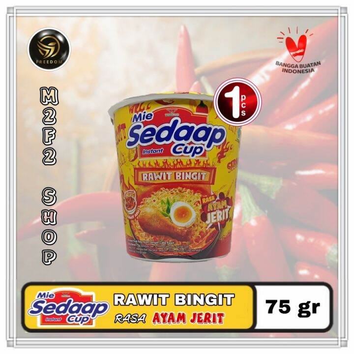 Mie Sedaap Cup Instant Kuah Rawit Bingit Rasa Ayam Jerit - 75 gr ...