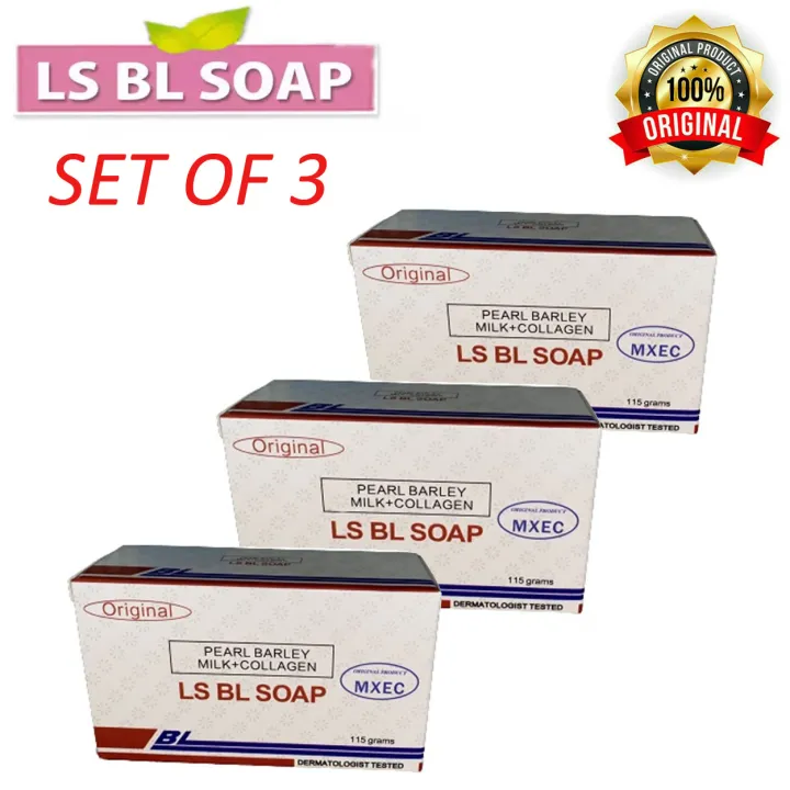 Set of 3 LS BL Soap Soaps 115g 115 grams each Pearl Barley Milk plus ...