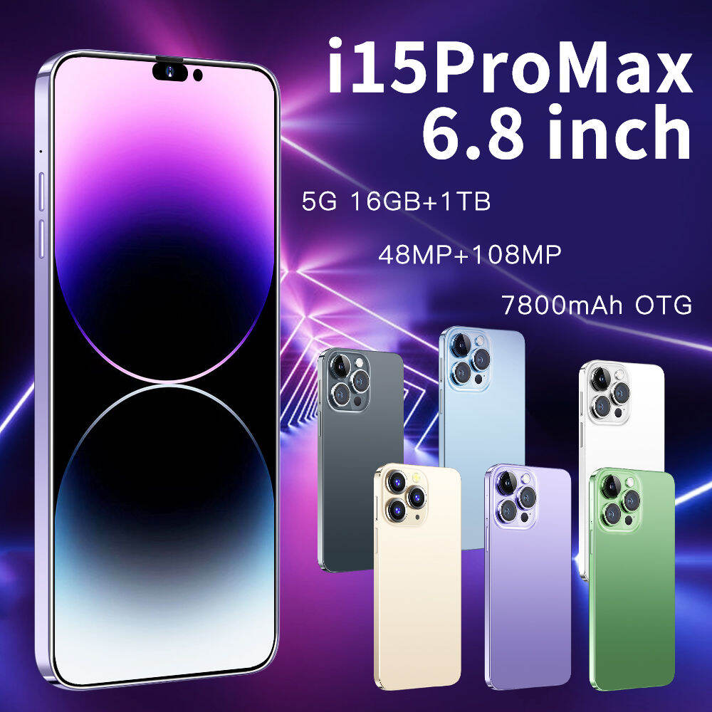 ใหม่ i15pro โทรศัพท์สูงสุดแบรนด์ใหม่มาร์ทโฟน 5G dual SIM HD สนับสนุน ...