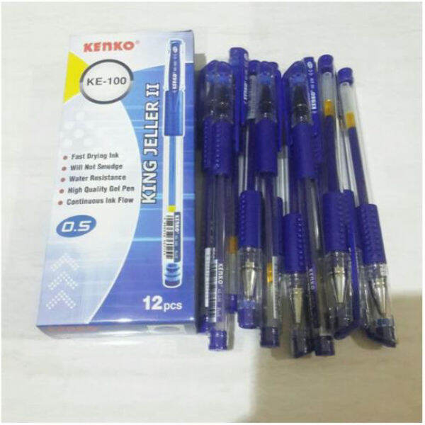Pulpen Gel Kenko Warna Biru( KE-100 ) | Lazada Indonesia