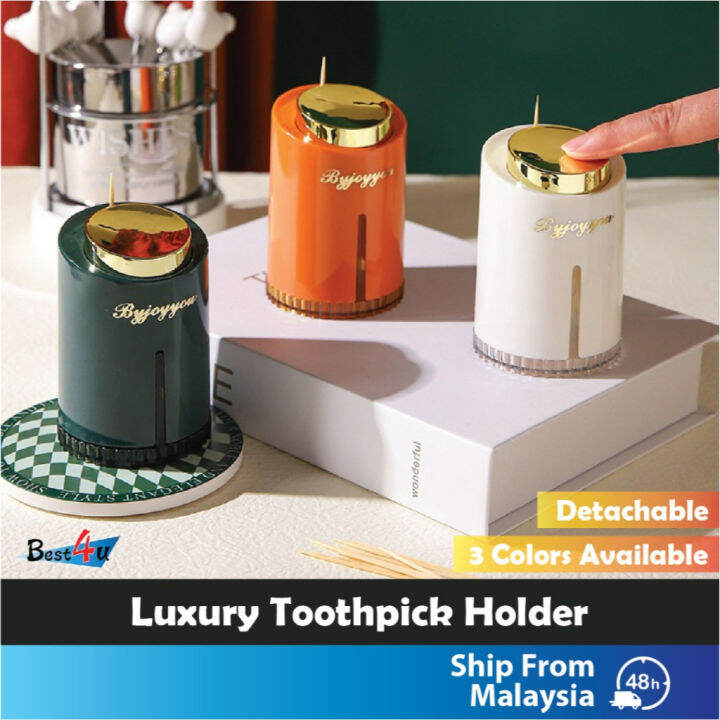 BEST4U Luxury European Style Toothpick Holder | Pop-Up Automatic ...