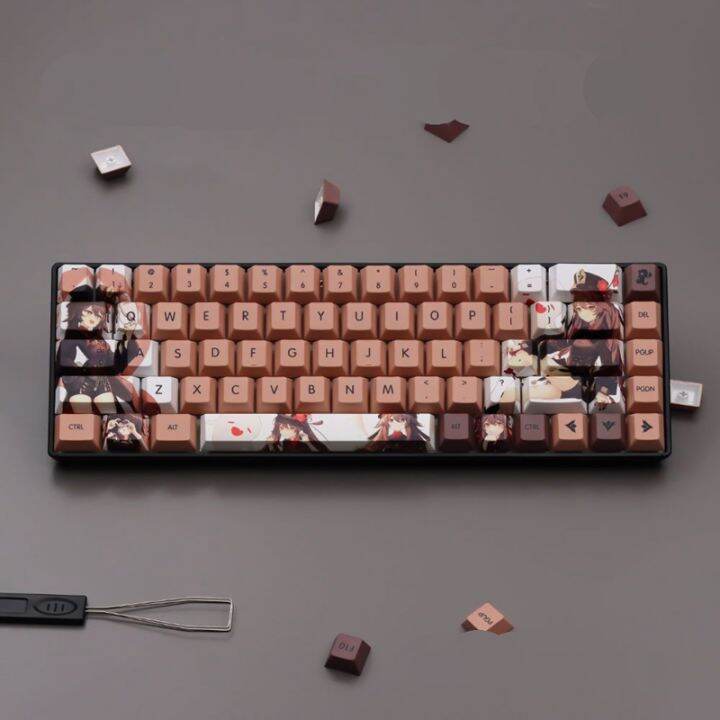 Genshin Impact HuTao Keycaps 138 Keys Cherry Profile PBT Sublimation ...