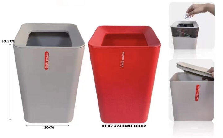 Trash Bin with Cover Trash Can With Detachable Cover Recycling Bin ...