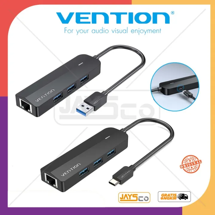Vention USB Hub 3.0 with Gigabit Ethernet Type C RJ45 LAN Network ...