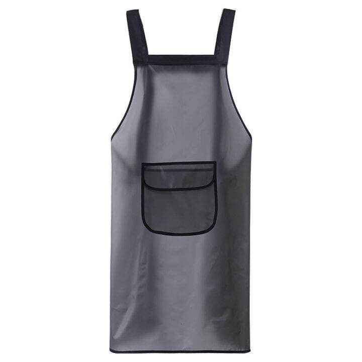Black PVC Waterproof And Oil Resistant Transparent Apron For Men And ...