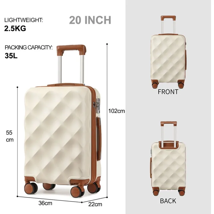 ℗SeaChoice 20'' ABS Hand Carry Cabin Luggage Trolley Contrast Color TSA ...
