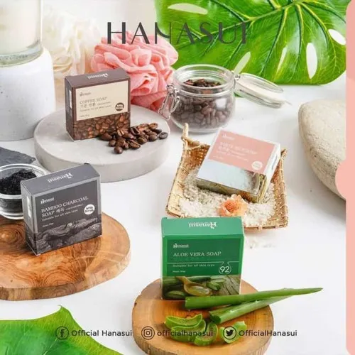 HANASUI Bar Soap Coffee White Rice Bamboo Charcoal Aloe Vera | Sabun ...