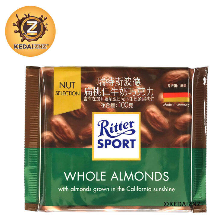 Chocolate Ritter SPORT Whole Almonds Chocolate Bar 100g Coklat | Lazada