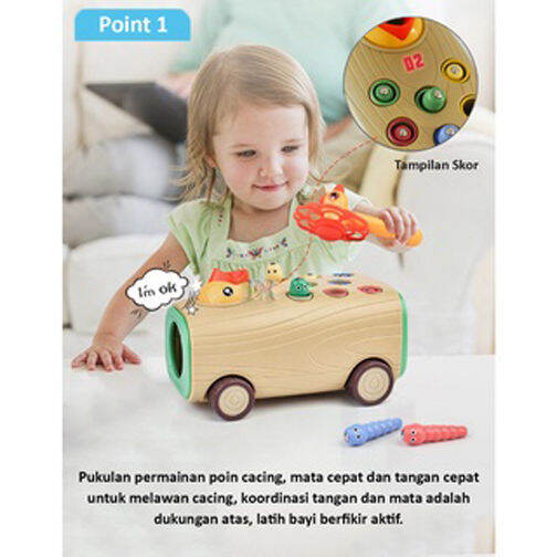 5 in 1 Permainan Balita Montessori Pelatuk Pancing Magnetik Burung ...