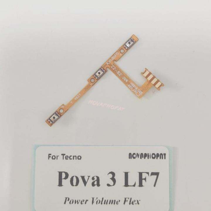 Novaphopat For Tecno Pova 3 LF7 Power On Off Volume Up Down Ribbon Power Button Flex Cable ...