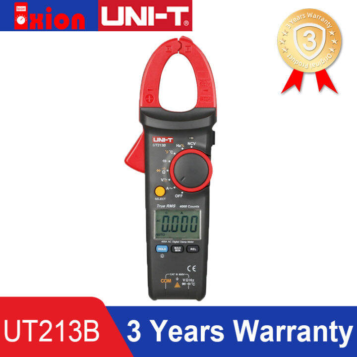 UNI-T UT213B Handheld Digital LCD Clamp Meter Multimeter AC/DC Voltage AC Current Resistance ...