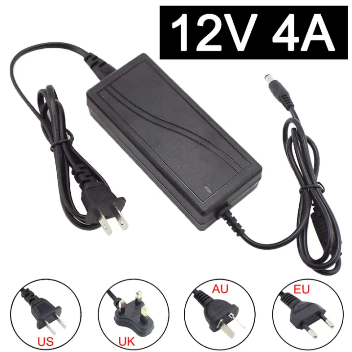 12V 4A 4000Ma Ac To Dc Power Adapter Supply Converter Charger Switchled ...