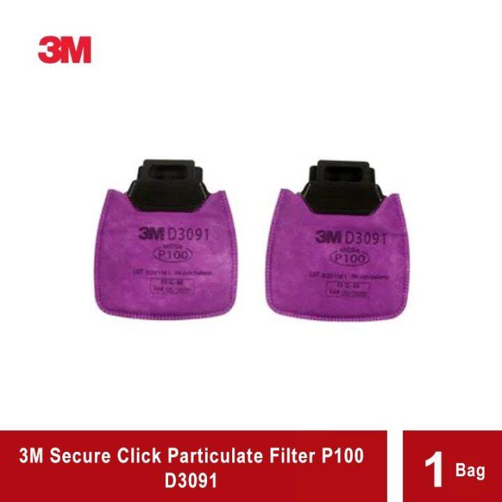 3M D3091 Secure Click Particulate Filter P100 - 1 Bag (isi 2) | Lazada ...